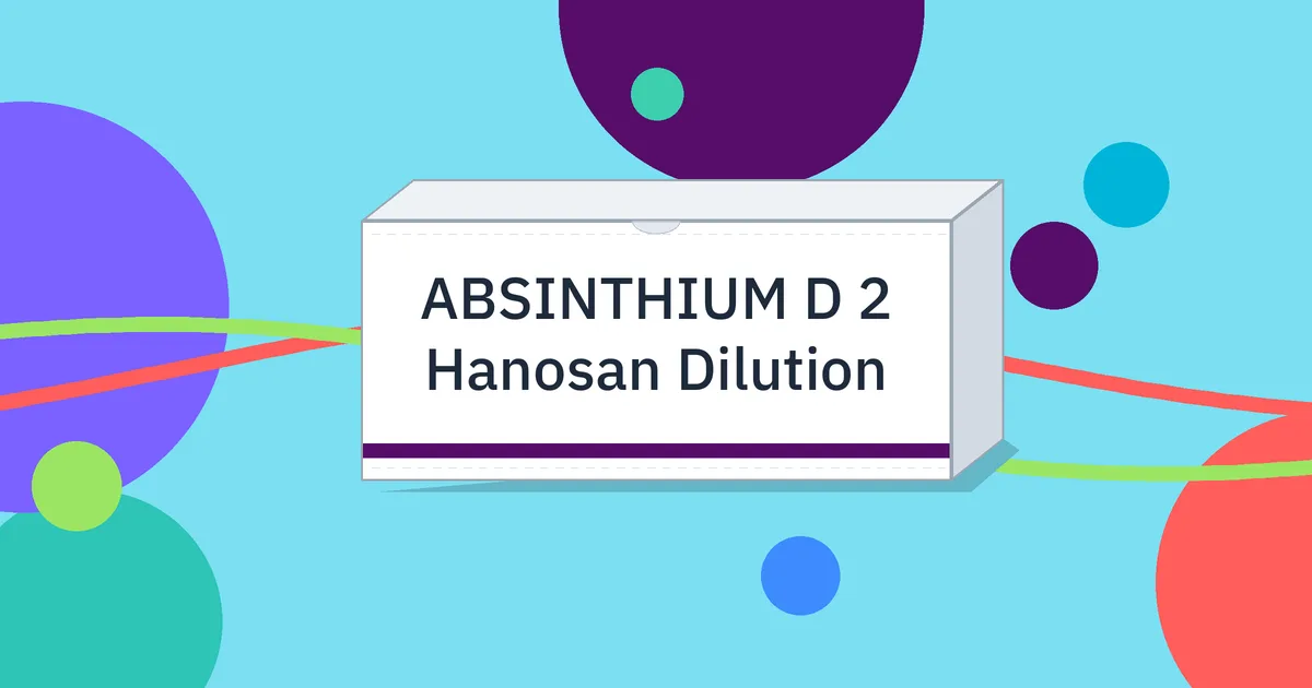 Symbolbild: Packung mit der Aufschrift ABSINTHIUM D 2 Hanosan Dilution (PZN 00001873) – Verfügbarkeit und Bezug in Apotheken in Frankfurt am Main
