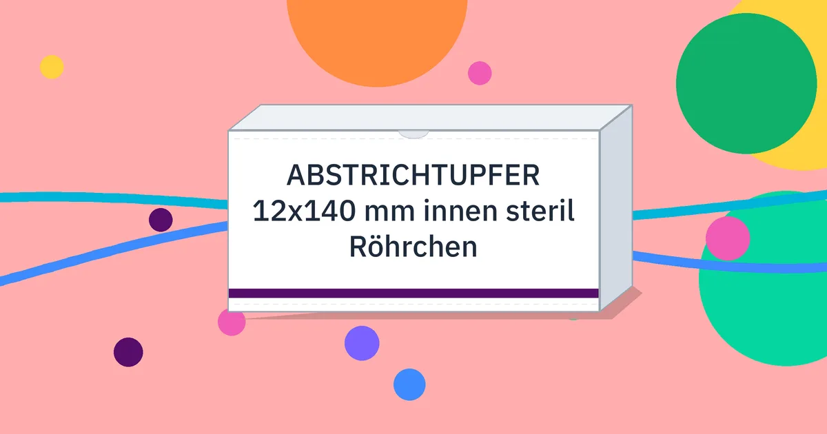 Symbolbild: Packung mit der Aufschrift ABSTRICHTUPFER 12x140 mm innen steril Röhrchen (PZN 20548987) – Verfügbarkeit und Bezug in Apotheken in Frankfurt am Main