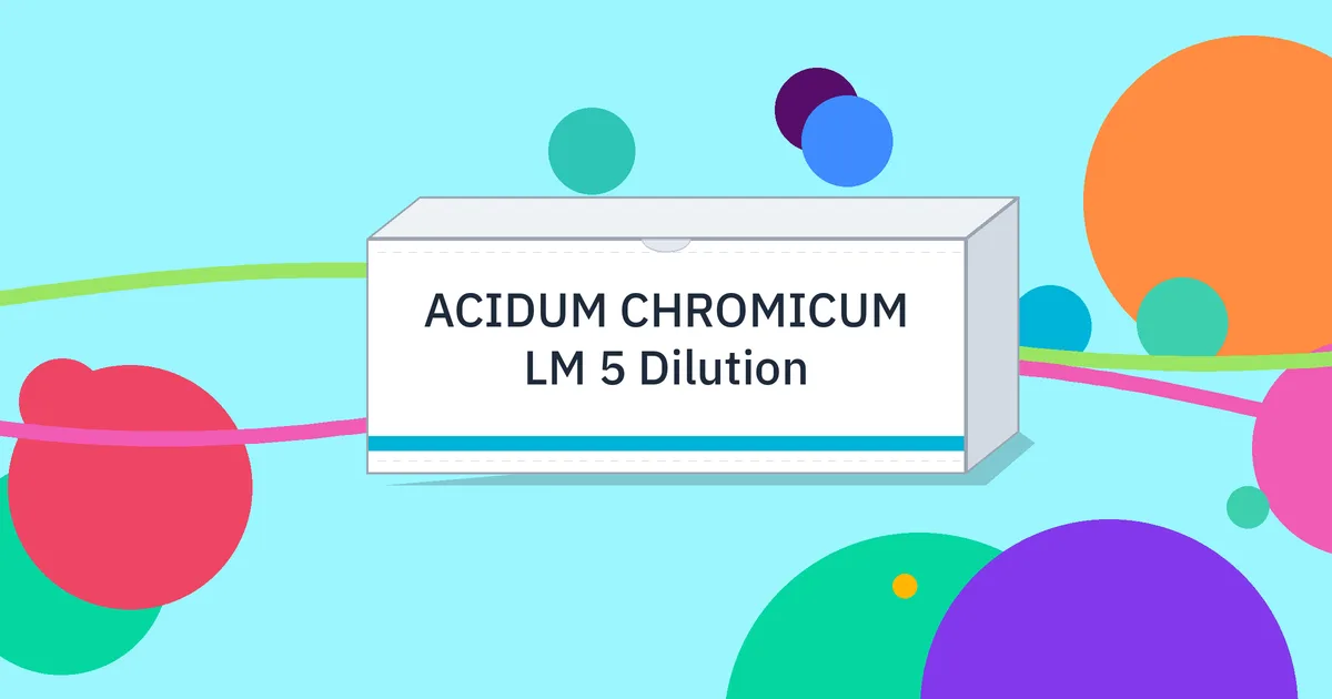 Symbolbild: Packung mit der Aufschrift ACIDUM CHROMICUM LM 5 Dilution (PZN 13272409) – Verfügbarkeit und Bezug in Apotheken in Frankfurt am Main