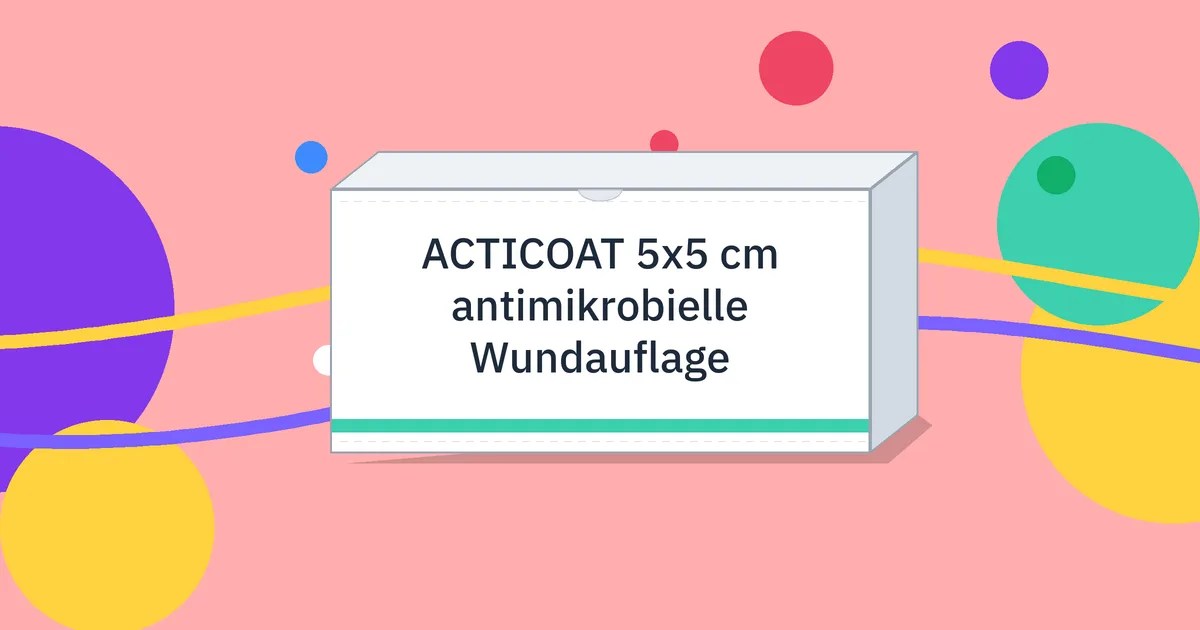Symbolbild: Packung mit der Aufschrift ACTICOAT 5x5 cm antimikrobielle Wundauflage (PZN 16044577) – Verfügbarkeit und Bezug in Apotheken in Frankfurt am Main