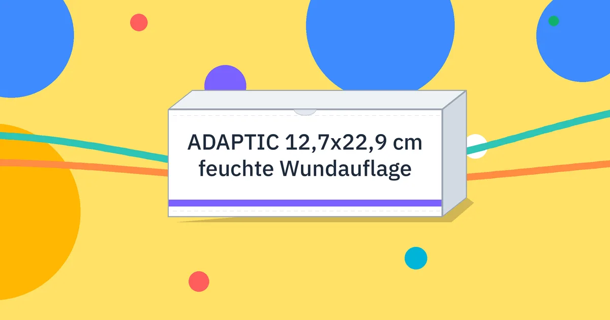 Symbolbild: Packung mit der Aufschrift ADAPTIC 12,7x22,9 cm feuchte Wundauflage (PZN 04739920) – Verfügbarkeit und Bezug in Apotheken in Frankfurt am Main
