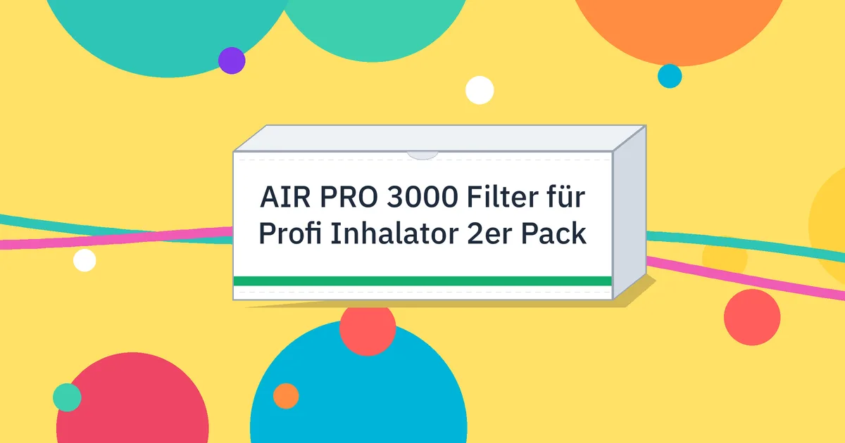 Symbolbild: Packung mit der Aufschrift AIR PRO 3000 Filter für Profi Inhalator 2er Pack (PZN 10110072) – Verfügbarkeit und Bezug in Apotheken in Frankfurt am Main