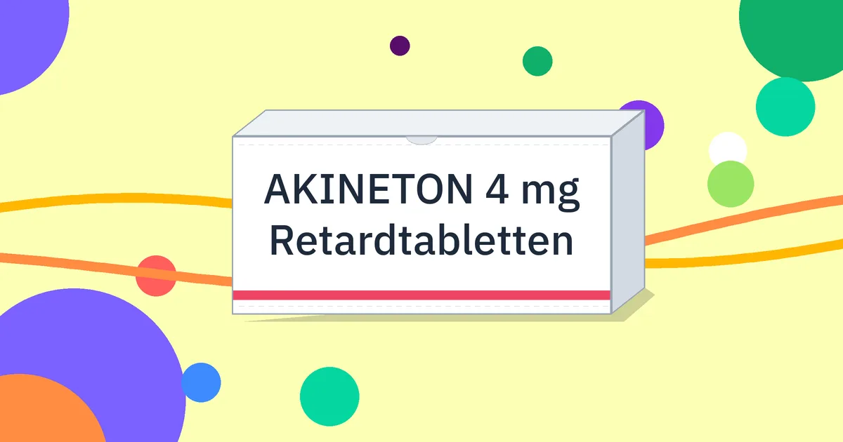 Symbolbild: Packung mit der Aufschrift AKINETON 4 mg Retardtabletten (PZN 16768507) – Verfügbarkeit und Bezug in Apotheken in Frankfurt am Main