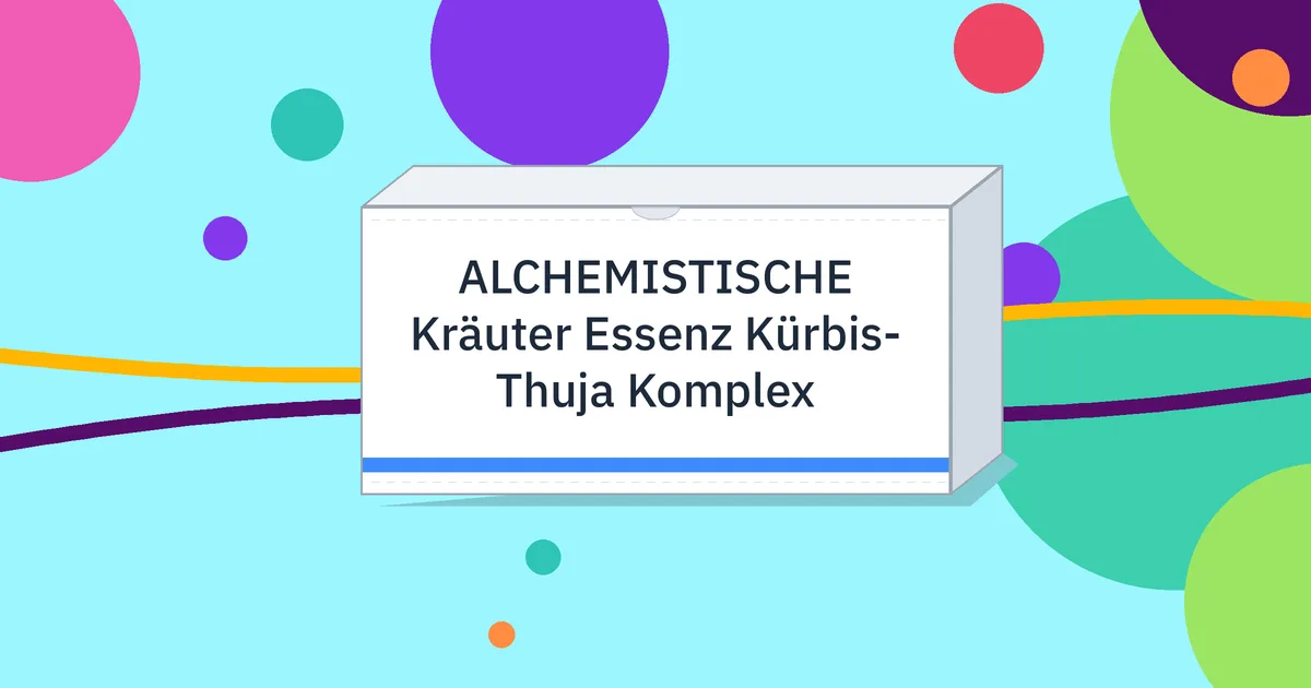Symbolbild: Packung mit der Aufschrift ALCHEMISTISCHE Kräuter Essenz Kürbis-Thuja Komplex (PZN 12512573) – Verfügbarkeit und Bezug in Apotheken in Frankfurt am Main