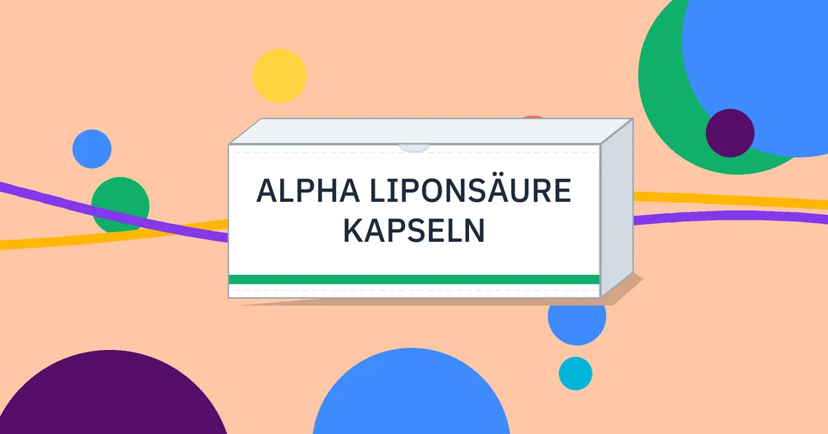 Symbolbild: Packung mit der Aufschrift ALPHA LIPONSÄURE KAPSELN (PZN 18059301) – Verfügbarkeit und Bezug in Apotheken in Frankfurt am Main