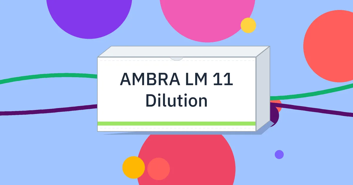 Symbolbild: Packung mit der Aufschrift AMBRA LM 11 Dilution (PZN 12759782) – Verfügbarkeit und Bezug in Apotheken in Frankfurt am Main