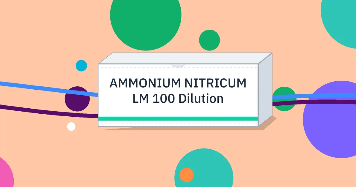 Symbolbild: Packung mit der Aufschrift AMMONIUM NITRICUM LM 100 Dilution (PZN 13322107) – Verfügbarkeit und Bezug in Apotheken in Frankfurt am Main