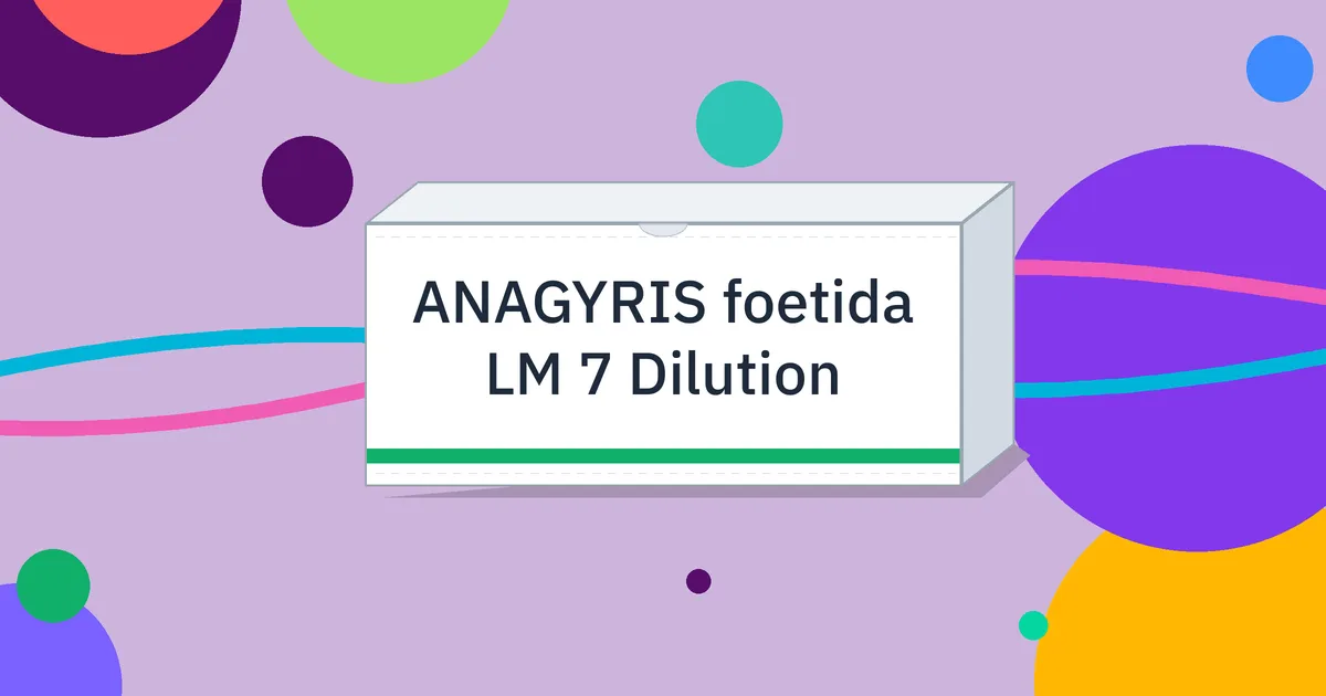 Symbolbild: Packung mit der Aufschrift ANAGYRIS foetida LM 7 Dilution (PZN 13328280) – Verfügbarkeit und Bezug in Apotheken in Frankfurt am Main