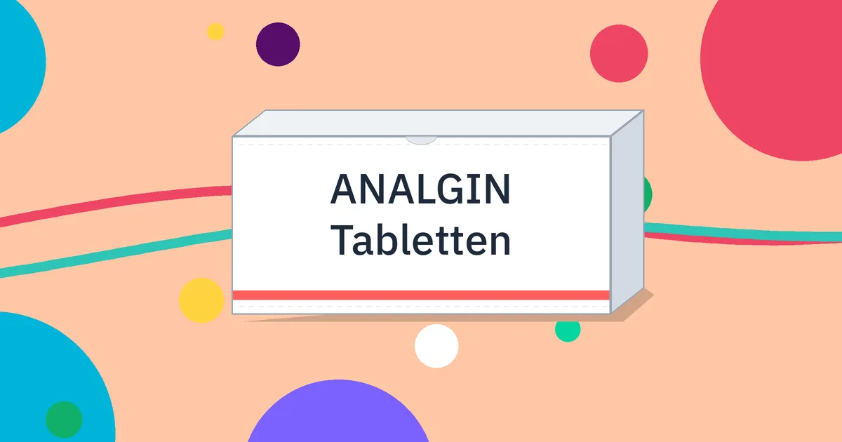 Symbolbild: Packung mit der Aufschrift ANALGIN Tabletten (PZN 06187749) – Verfügbarkeit und Bezug in Apotheken in Frankfurt am Main