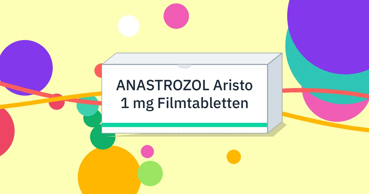 Symbolbild: Packung mit der Aufschrift ANASTROZOL Aristo 1 mg Filmtabletten (PZN 06552611) – Verfügbarkeit und Bezug in Apotheken in Frankfurt am Main