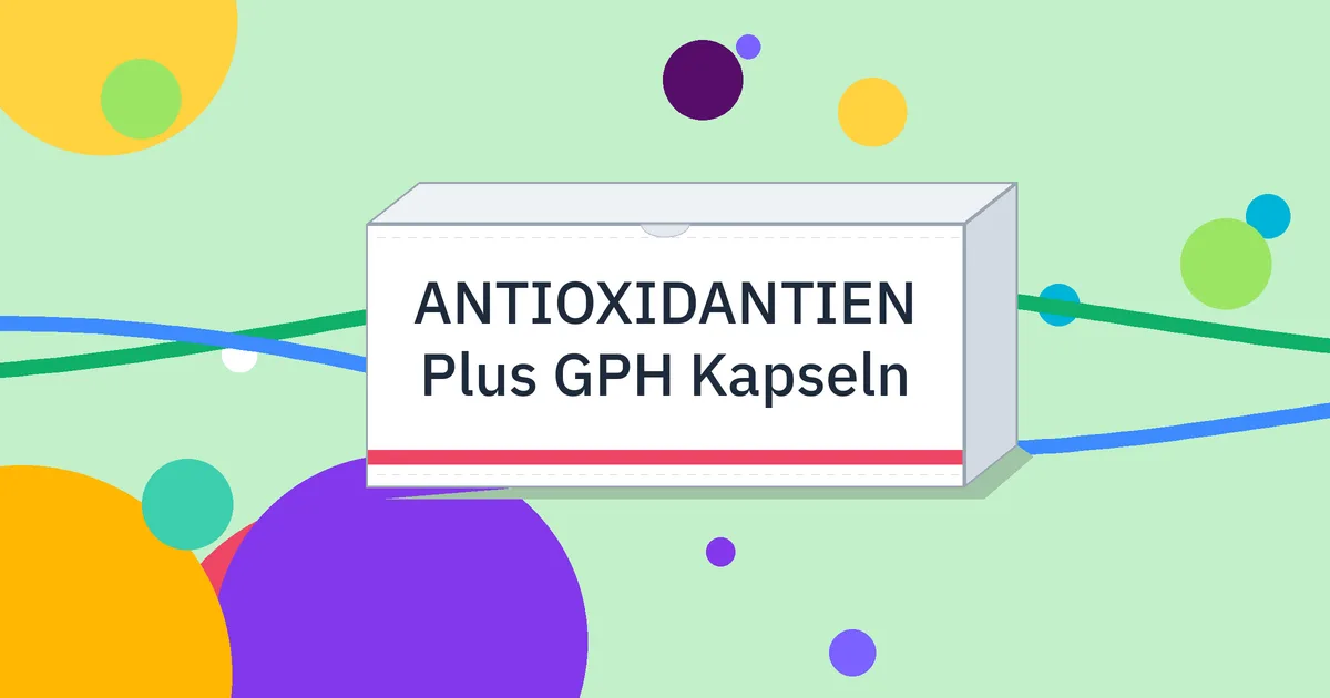 Symbolbild: Packung mit der Aufschrift ANTIOXIDANTIEN Plus GPH Kapseln (PZN 09681533) – Verfügbarkeit und Bezug in Apotheken in Frankfurt am Main