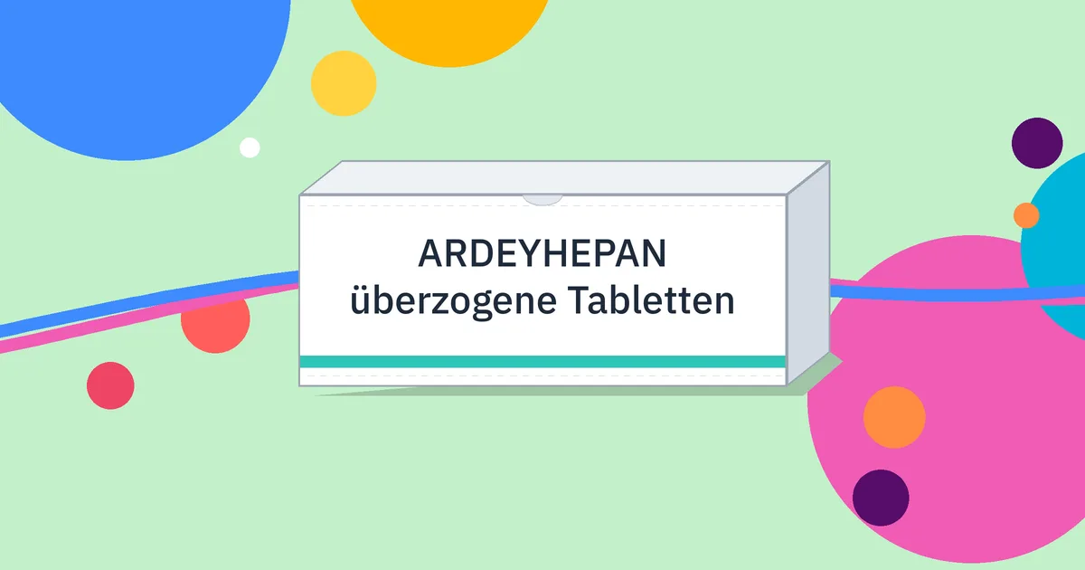 Symbolbild: Packung mit der Aufschrift ARDEYHEPAN überzogene Tabletten (PZN 00759587) – Verfügbarkeit und Bezug in Apotheken in Frankfurt am Main