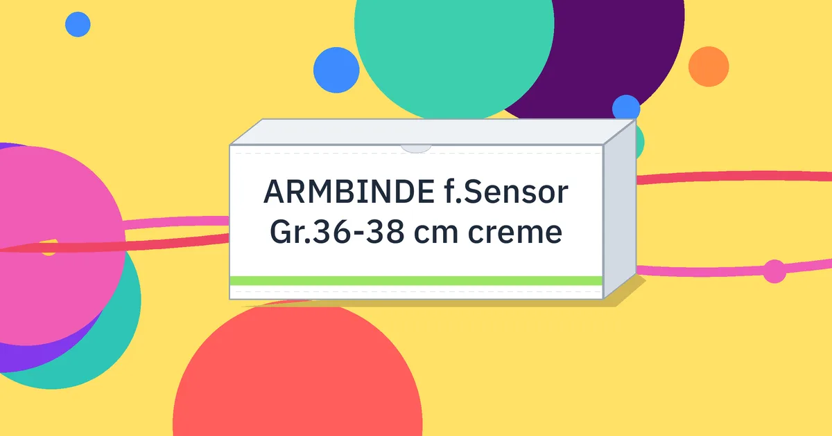 Symbolbild: Packung mit der Aufschrift ARMBINDE f.Sensor Gr.36-38 cm creme (PZN 12461522) – Verfügbarkeit und Bezug in Apotheken in Frankfurt am Main