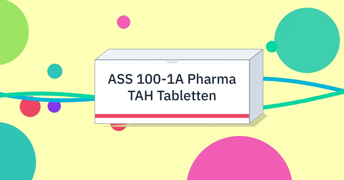 Symbolbild: Packung mit der Aufschrift ASS 100-1A Pharma TAH Tabletten (PZN 06312077) – Verfügbarkeit und Bezug in Apotheken in Frankfurt am Main