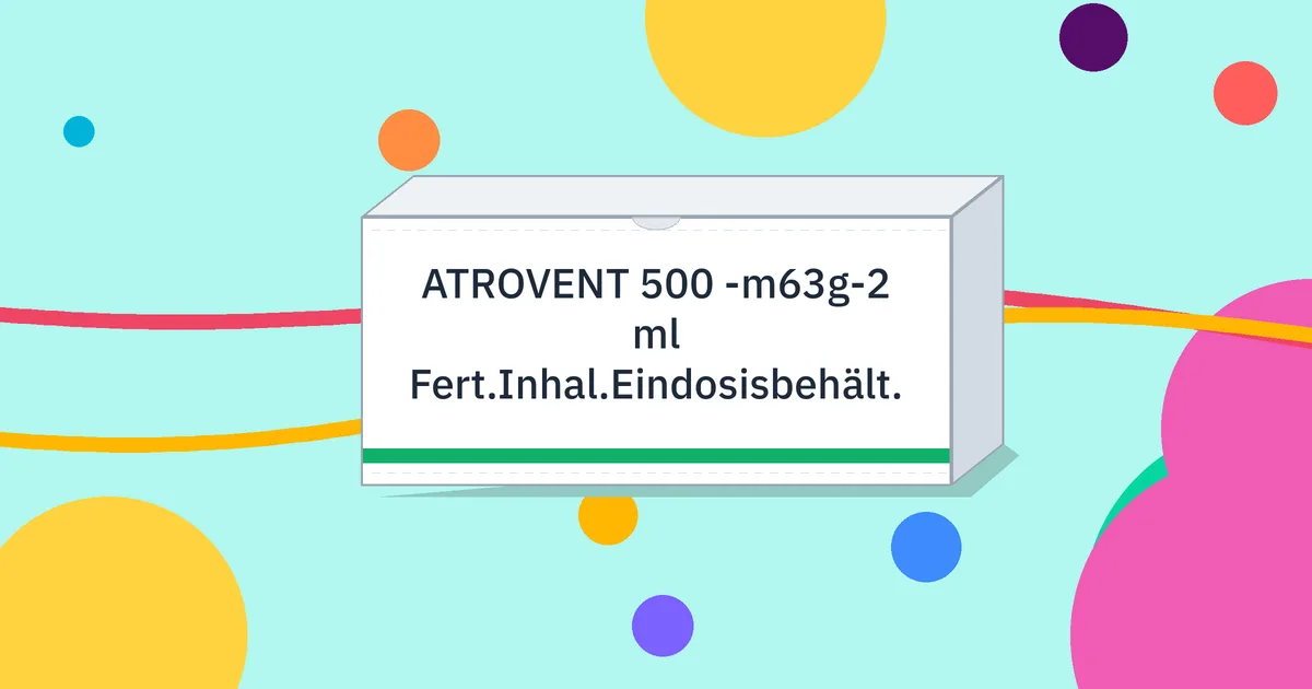 Symbolbild: Packung mit der Aufschrift ATROVENT 500 -m63g-2 ml Fert.Inhal.Eindosisbehält. (PZN 16878986) – Verfügbarkeit und Bezug in Apotheken in Frankfurt am Main
