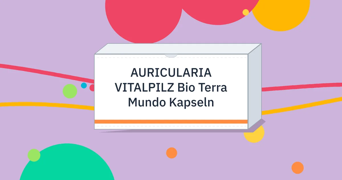Symbolbild: Packung mit der Aufschrift AURICULARIA VITALPILZ Bio Terra Mundo Kapseln (PZN 06581541) – Verfügbarkeit und Bezug in Apotheken in Frankfurt am Main