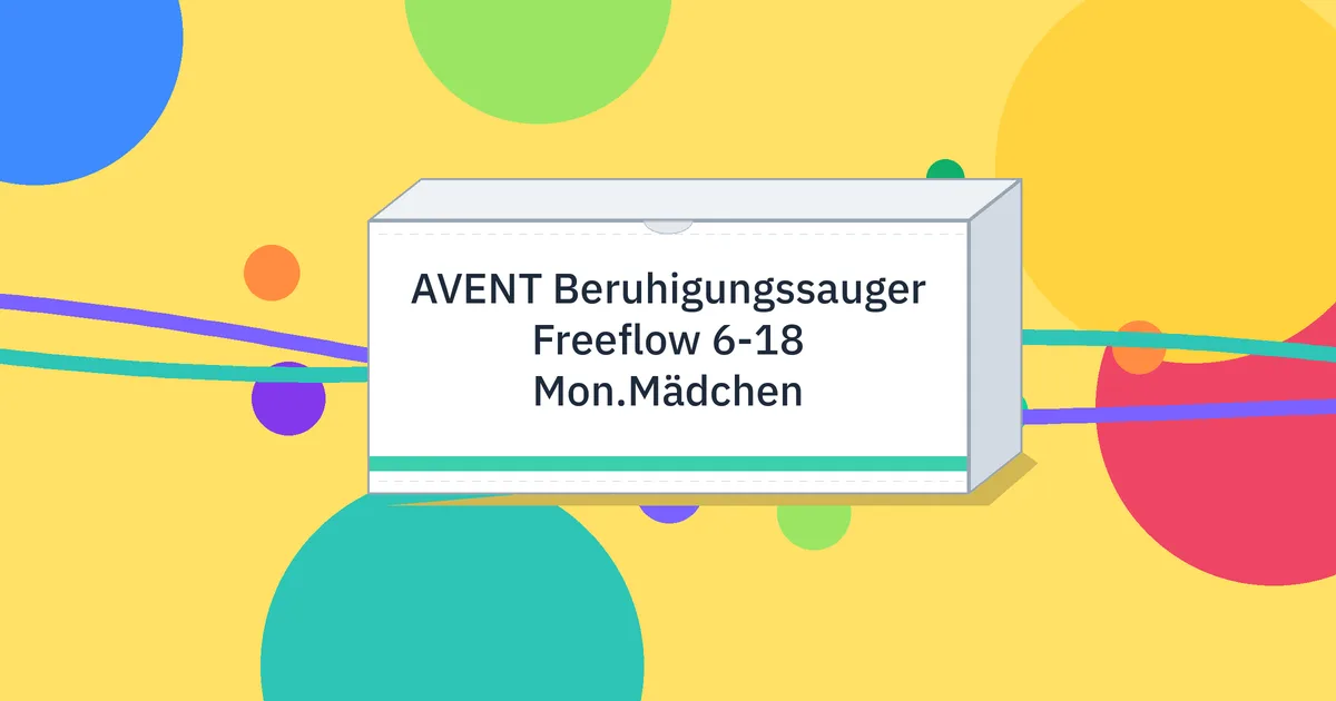 Symbolbild: Packung mit der Aufschrift AVENT Beruhigungssauger Freeflow 6-18 Mon.Mädchen (PZN 10754102) – Verfügbarkeit und Bezug in Apotheken in Frankfurt am Main