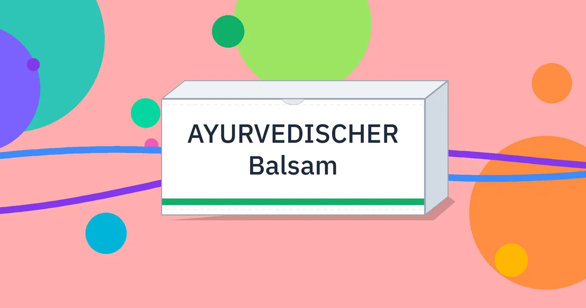 Symbolbild: Packung mit der Aufschrift AYURVEDISCHER Balsam (PZN 06331287) – Verfügbarkeit und Bezug in Apotheken in Frankfurt am Main