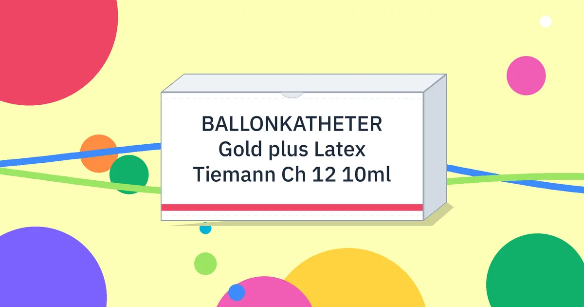 Symbolbild: Packung mit der Aufschrift BALLONKATHETER Gold plus Latex Tiemann Ch 12 10ml (PZN 04904514) – Verfügbarkeit und Bezug in Apotheken in Frankfurt am Main