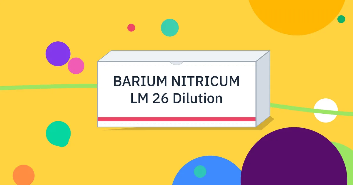 Symbolbild: Packung mit der Aufschrift BARIUM NITRICUM LM 26 Dilution (PZN 13377829) – Verfügbarkeit und Bezug in Apotheken in Frankfurt am Main