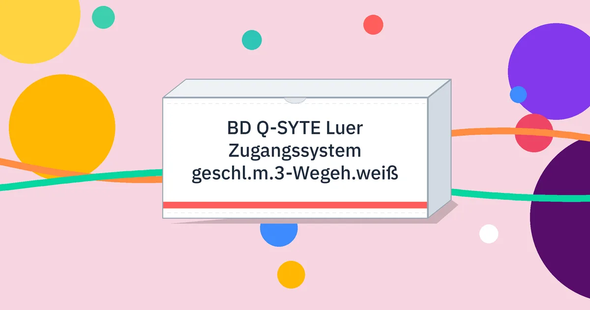 Symbolbild: Packung mit der Aufschrift BD Q-SYTE Luer Zugangssystem geschl.m.3-Wegeh.weiß (PZN 01084387) – Verfügbarkeit und Bezug in Apotheken in Frankfurt am Main