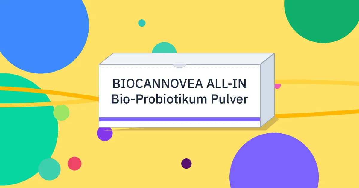 Symbolbild: Packung mit der Aufschrift BIOCANNOVEA ALL-IN Bio-Probiotikum Pulver (PZN 17851914) – Verfügbarkeit und Bezug in Apotheken in Frankfurt am Main