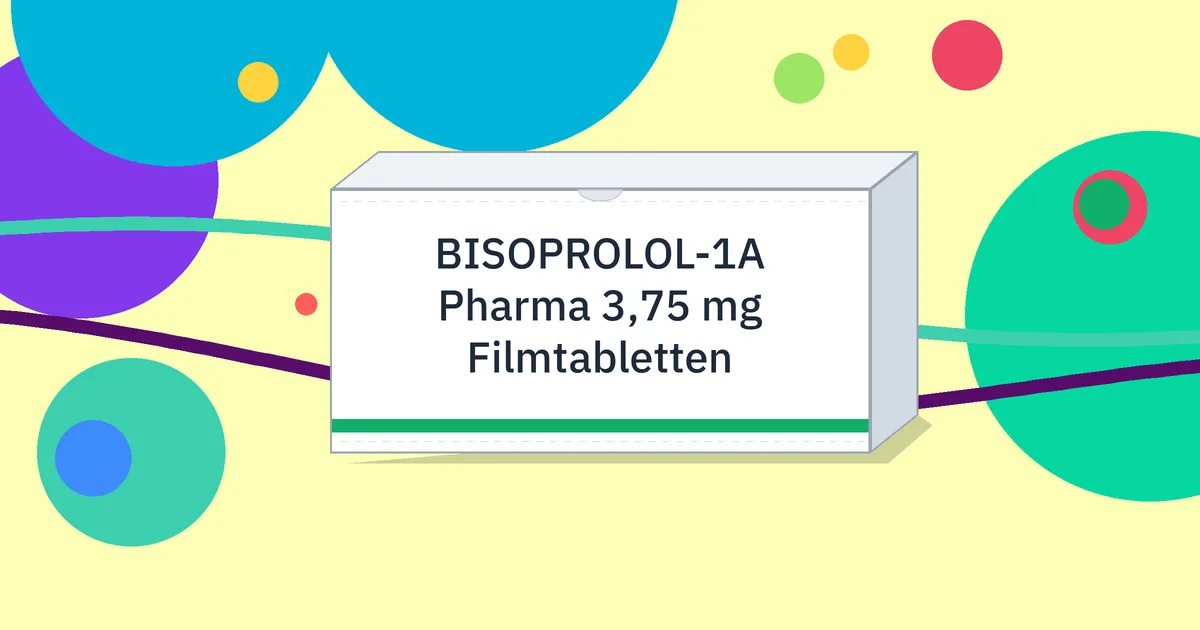 Symbolbild: Packung mit der Aufschrift BISOPROLOL-1A Pharma 3,75 mg Filmtabletten (PZN 09231267) – Verfügbarkeit und Bezug in Apotheken in Frankfurt am Main