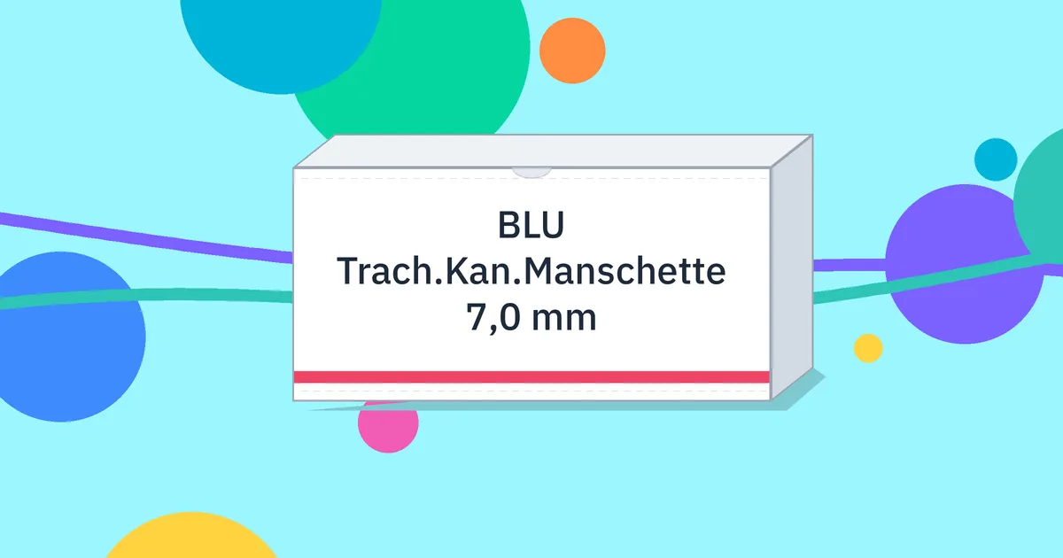 Symbolbild: Packung mit der Aufschrift BLU Trach.Kan.Manschette 7,0 mm (PZN 02150152) – Verfügbarkeit und Bezug in Apotheken in Frankfurt am Main