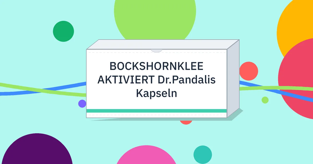 Symbolbild: Packung mit der Aufschrift BOCKSHORNKLEE AKTIVIERT Dr.Pandalis Kapseln (PZN 18334003) – Verfügbarkeit und Bezug in Apotheken in Frankfurt am Main