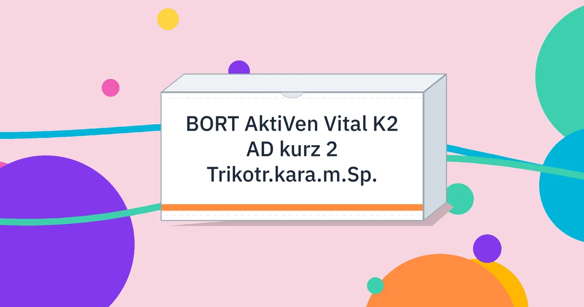 Symbolbild: Packung mit der Aufschrift BORT AktiVen Vital K2 AD kurz 2 Trikotr.kara.m.Sp. (PZN 12549493) – Verfügbarkeit und Bezug in Apotheken in Frankfurt am Main