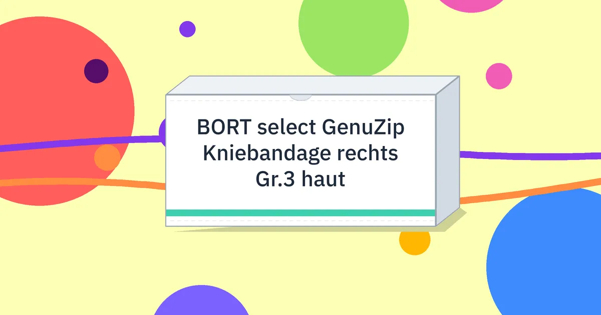 Symbolbild: Packung mit der Aufschrift BORT select GenuZip Kniebandage rechts Gr.3 haut (PZN 16844160) – Verfügbarkeit und Bezug in Apotheken in Frankfurt am Main