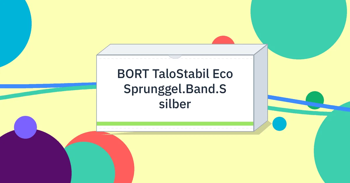 Symbolbild: Packung mit der Aufschrift BORT TaloStabil Eco Sprunggel.Band.S silber (PZN 00006758) – Verfügbarkeit und Bezug in Apotheken in Frankfurt am Main