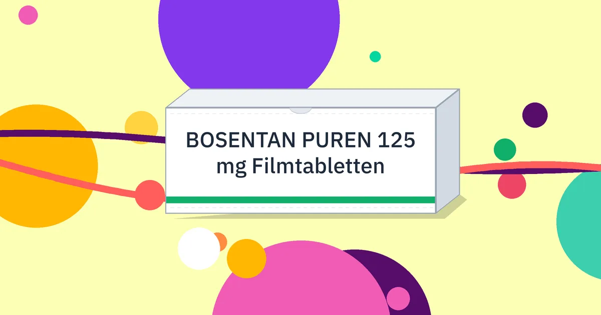 Symbolbild: Packung mit der Aufschrift BOSENTAN PUREN 125 mg Filmtabletten (PZN 19902202) – Verfügbarkeit und Bezug in Apotheken in Frankfurt am Main