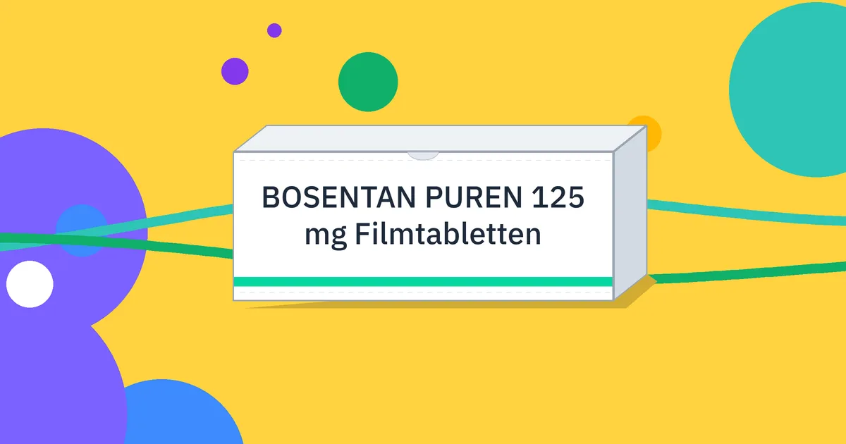 Symbolbild: Packung mit der Aufschrift BOSENTAN PUREN 125 mg Filmtabletten (PZN 12501925) – Verfügbarkeit und Bezug in Apotheken in Frankfurt am Main