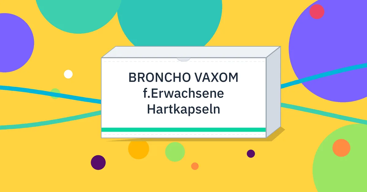 Symbolbild: Packung mit der Aufschrift BRONCHO VAXOM f.Erwachsene Hartkapseln (PZN 08760124) – Verfügbarkeit und Bezug in Apotheken in Frankfurt am Main