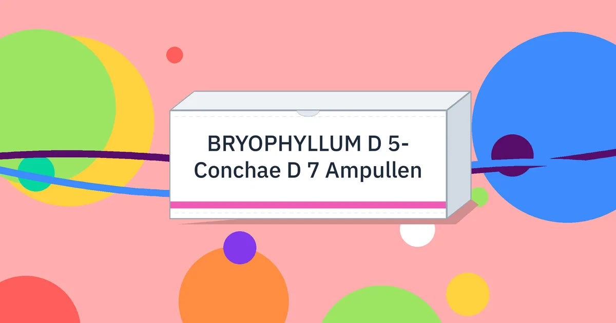 Symbolbild: Packung mit der Aufschrift BRYOPHYLLUM D 5-Conchae D 7 Ampullen (PZN 01619859) – Verfügbarkeit und Bezug in Apotheken in Frankfurt am Main