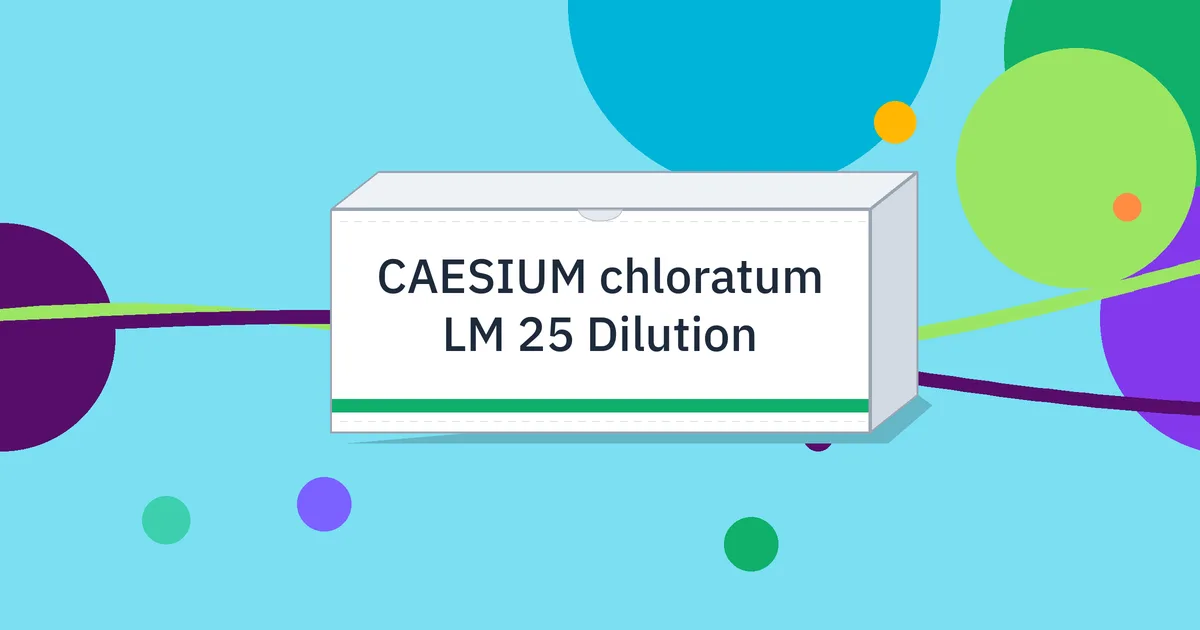 Symbolbild: Packung mit der Aufschrift CAESIUM chloratum LM 25 Dilution (PZN 12799267) – Verfügbarkeit und Bezug in Apotheken in Frankfurt am Main