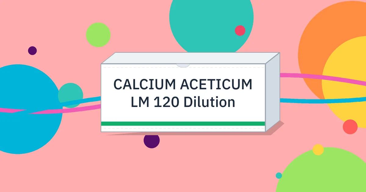 Symbolbild: Packung mit der Aufschrift CALCIUM ACETICUM LM 120 Dilution (PZN 13406206) – Verfügbarkeit und Bezug in Apotheken in Frankfurt am Main