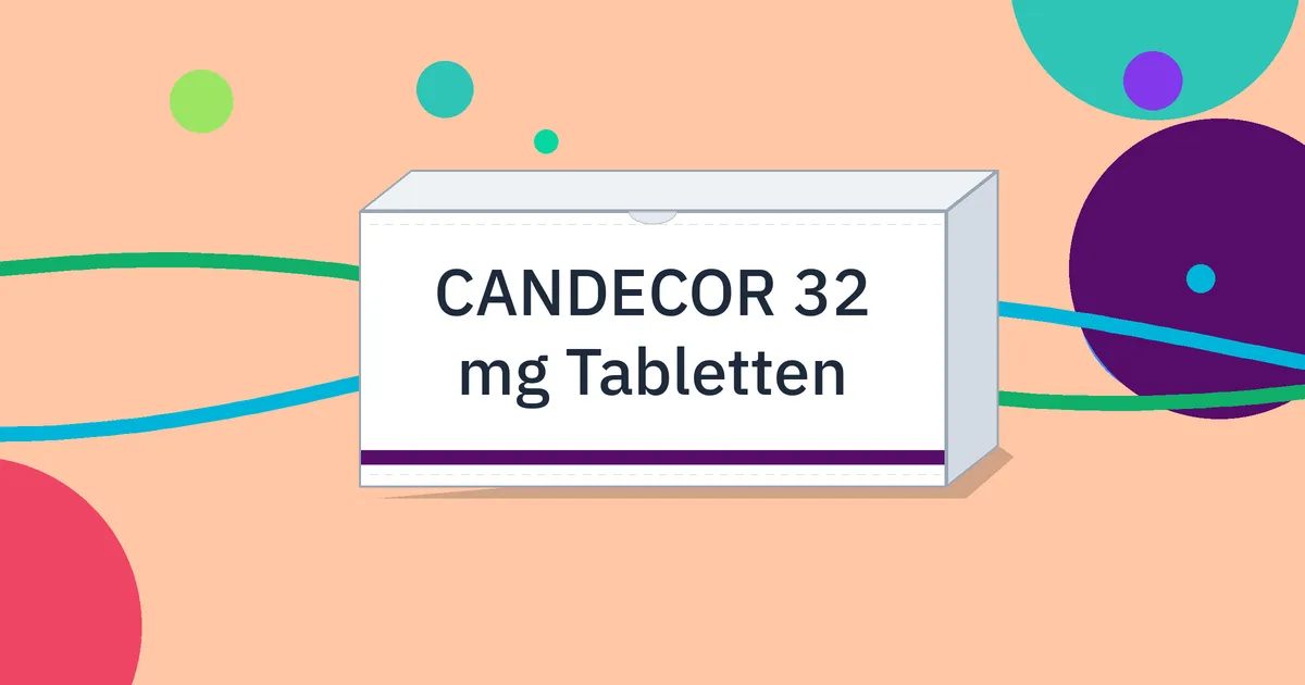 Symbolbild: Packung mit der Aufschrift CANDECOR 32 mg Tabletten (PZN 09633528) – Verfügbarkeit und Bezug in Apotheken in Frankfurt am Main