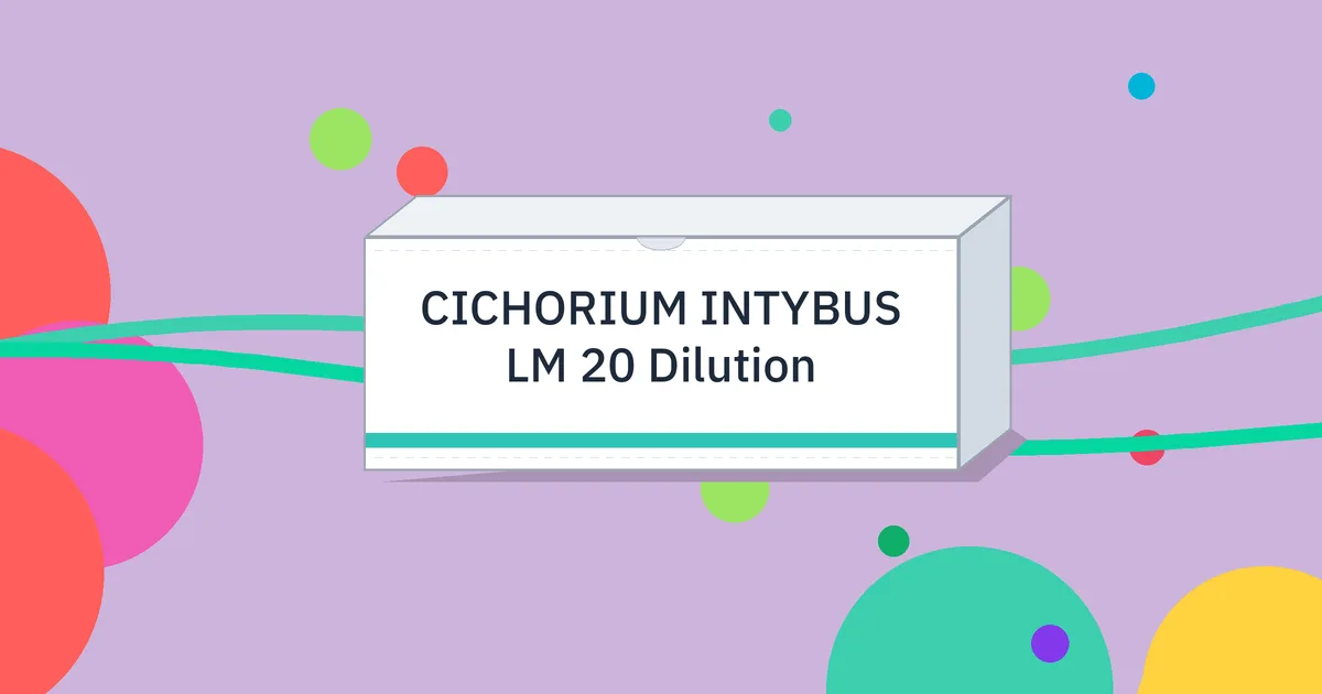 Symbolbild: Packung mit der Aufschrift CICHORIUM INTYBUS LM 20 Dilution (PZN 13446074) – Verfügbarkeit und Bezug in Apotheken in Frankfurt am Main