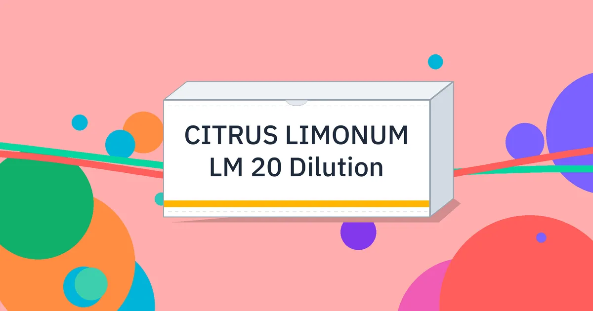 Symbolbild: Packung mit der Aufschrift CITRUS LIMONUM LM 20 Dilution (PZN 13446996) – Verfügbarkeit und Bezug in Apotheken in Frankfurt am Main