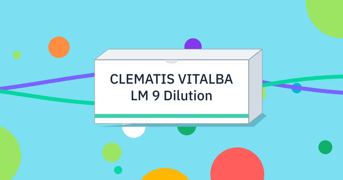 Symbolbild: Packung mit der Aufschrift CLEMATIS VITALBA LM 9 Dilution (PZN 13447323) – Verfügbarkeit und Bezug in Apotheken in Frankfurt am Main