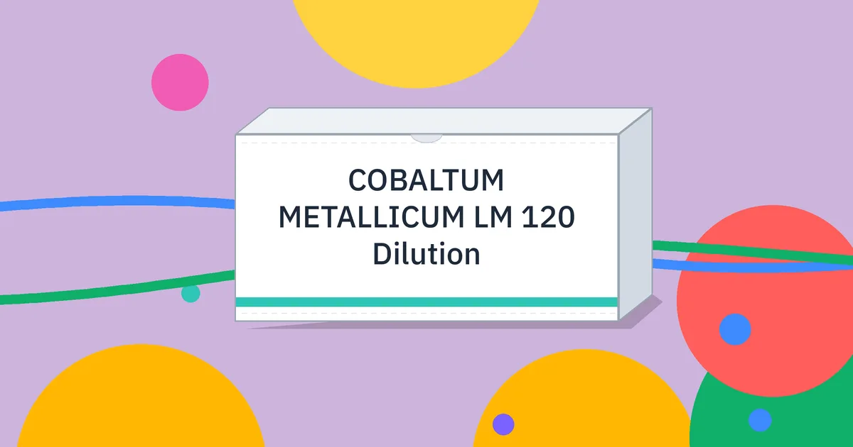 Symbolbild: Packung mit der Aufschrift COBALTUM METALLICUM LM 120 Dilution (PZN 12823439) – Verfügbarkeit und Bezug in Apotheken in Frankfurt am Main