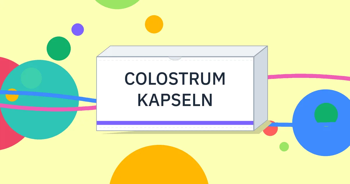 Symbolbild: Packung mit der Aufschrift COLOSTRUM KAPSELN (PZN 04436220) – Verfügbarkeit und Bezug in Apotheken in Frankfurt am Main