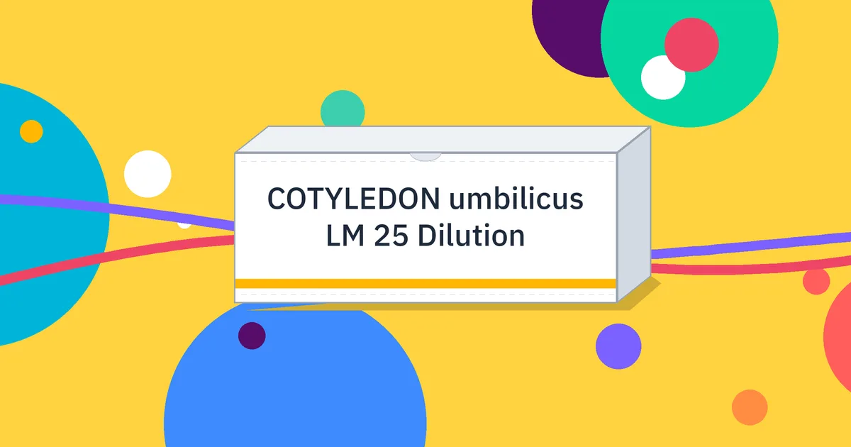 Symbolbild: Packung mit der Aufschrift COTYLEDON umbilicus LM 25 Dilution (PZN 13455995) – Verfügbarkeit und Bezug in Apotheken in Frankfurt am Main
