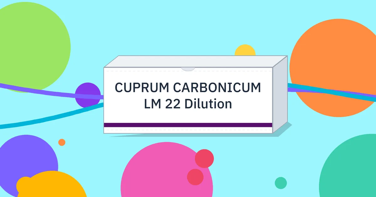 Symbolbild: Packung mit der Aufschrift CUPRUM CARBONICUM LM 22 Dilution (PZN 17853445) – Verfügbarkeit und Bezug in Apotheken in Frankfurt am Main