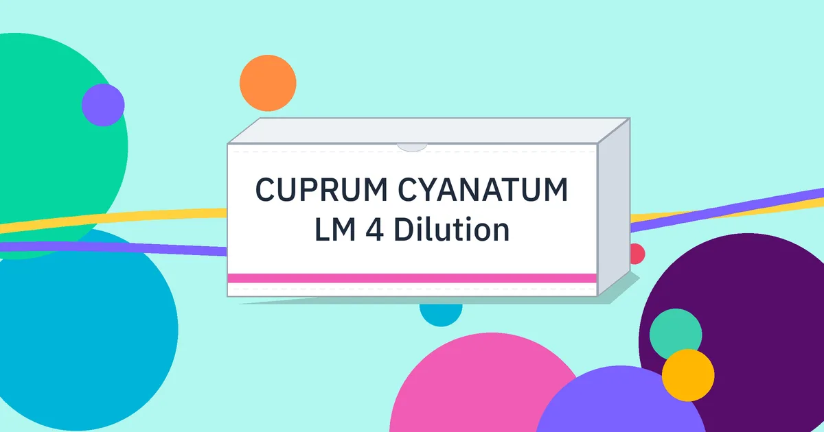 Symbolbild: Packung mit der Aufschrift CUPRUM CYANATUM LM 4 Dilution (PZN 13458077) – Verfügbarkeit und Bezug in Apotheken in Frankfurt am Main