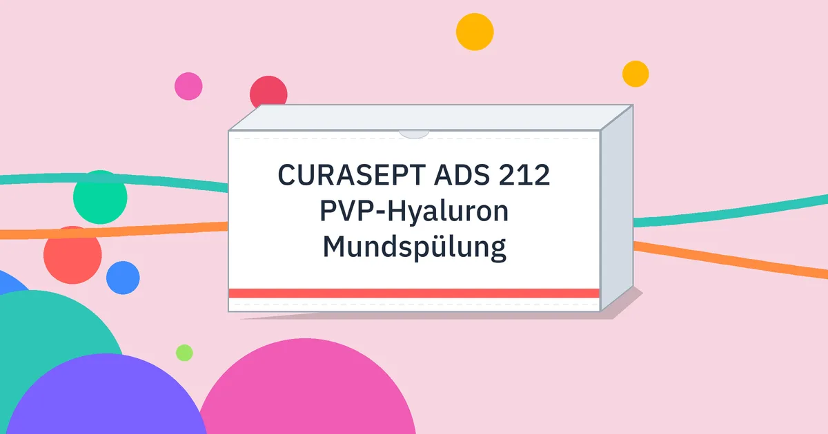 Symbolbild: Packung mit der Aufschrift CURASEPT ADS 212 PVP-Hyaluron Mundspülung (PZN 10287391) – Verfügbarkeit und Bezug in Apotheken in Frankfurt am Main