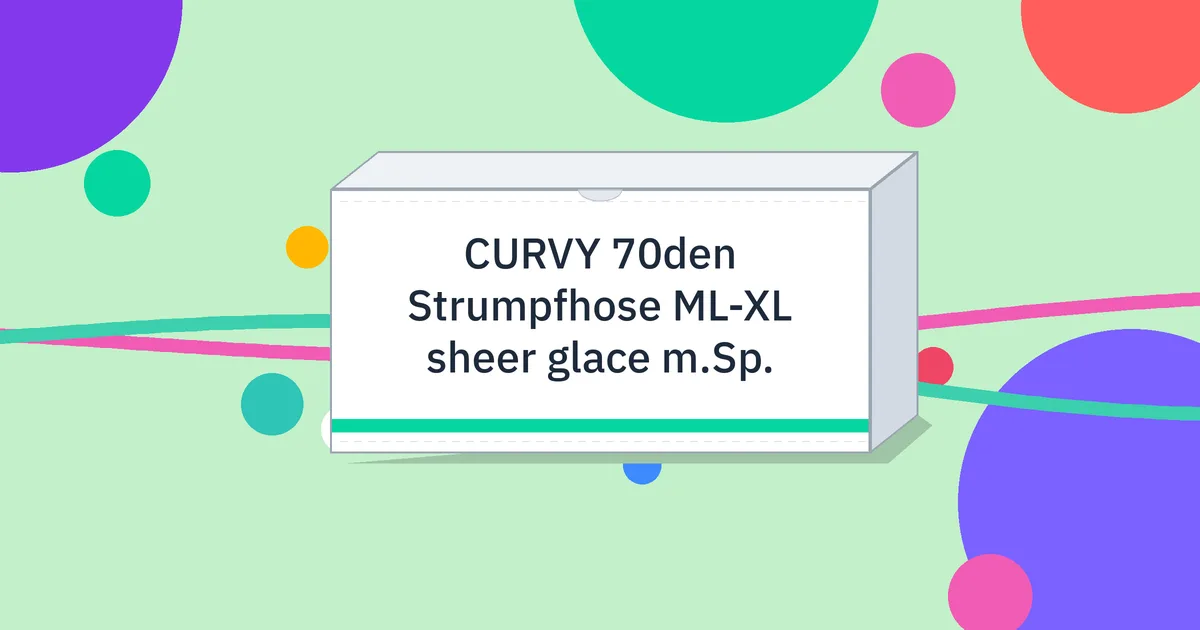 Symbolbild: Packung mit der Aufschrift CURVY 70den Strumpfhose ML-XL sheer glace m.Sp. (PZN 16175687) – Verfügbarkeit und Bezug in Apotheken in Frankfurt am Main