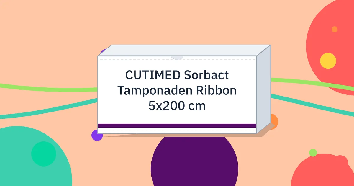 Symbolbild: Packung mit der Aufschrift CUTIMED Sorbact Tamponaden Ribbon 5x200 cm (PZN 20012270) – Verfügbarkeit und Bezug in Apotheken in Frankfurt am Main